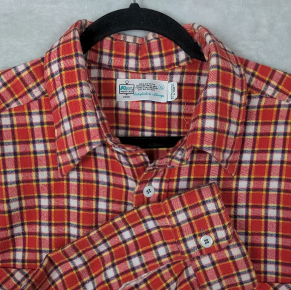 Kmart | Shirts | Kmart Button Up Shirt Men Size Xl Red Plaid Flannel ...